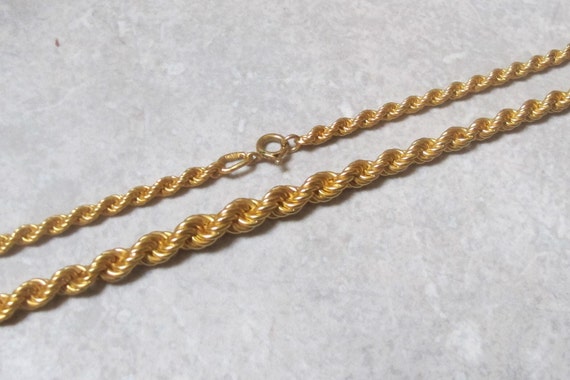 14K Gold rope chain, 583 solid gold, 30g, Vintage 198… - Gem