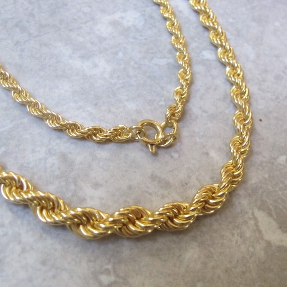 14K Gold rope chain, 583 solid gold, 30g, Vintage 198… - Gem