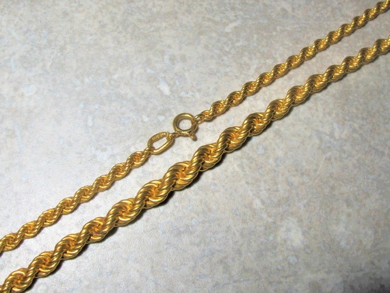 14K Gold rope chain, 583 solid gold, 30g, Vintage 198… - Gem
