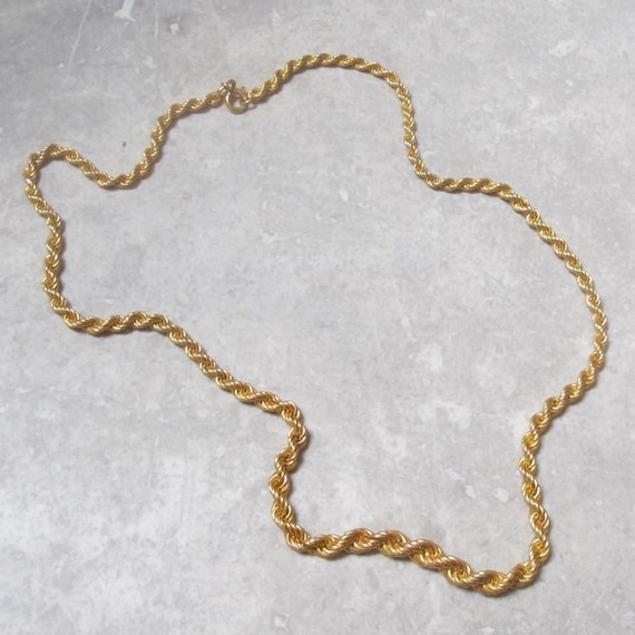 14K Gold rope chain, 583 solid gold, 30g, Vintage 198… - Gem