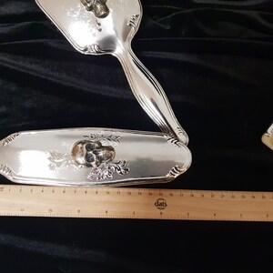 IN STOCK Stylized Vintage Silver Vanity Set With Skulls Mirror Brush ...