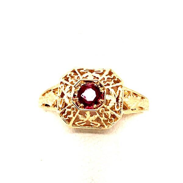 Ruby Filigree Ring - Etsy