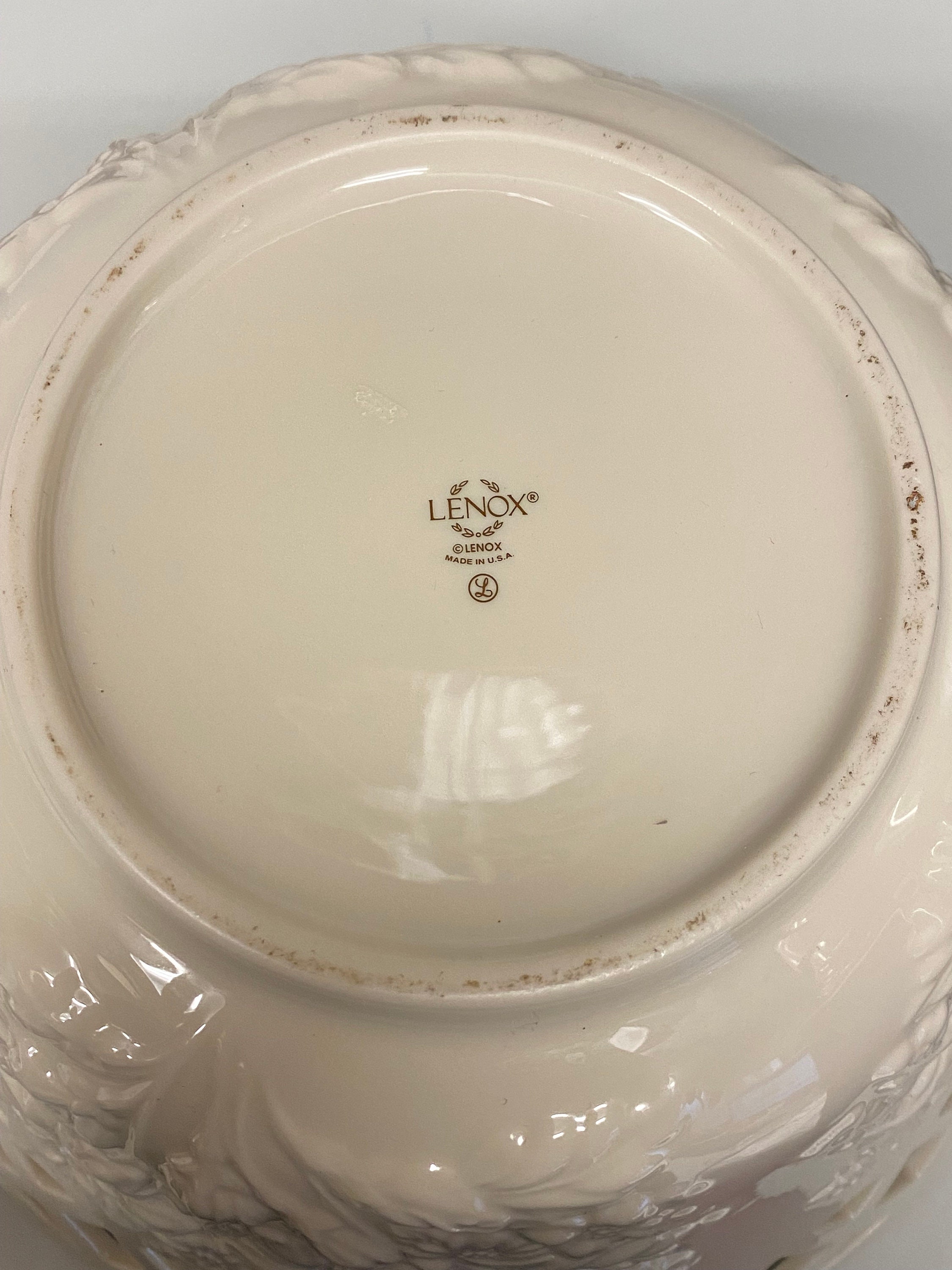 Large Vintage LENOX Bowl With Lattice Gold Trim and Flowers - Etsy
