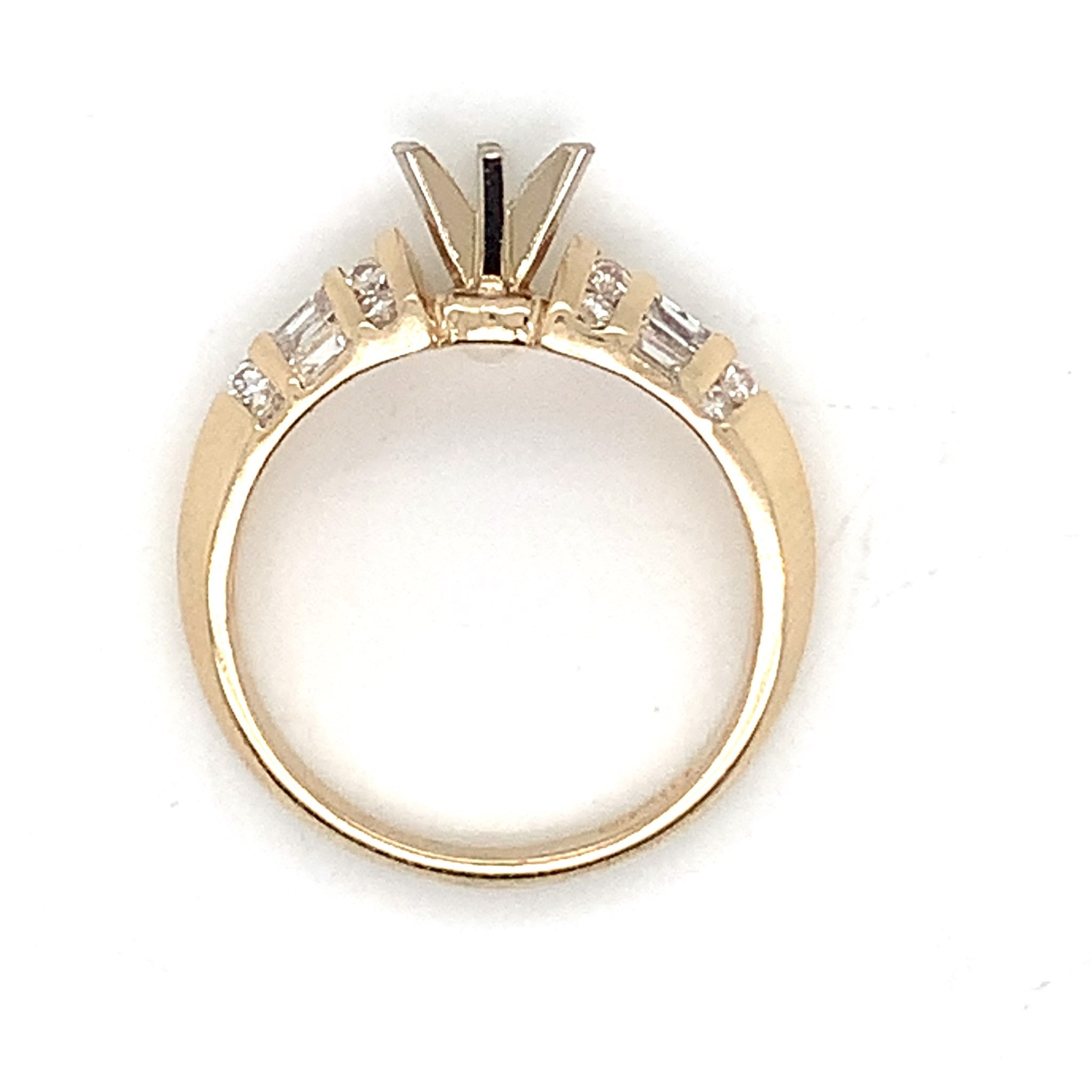 Diamond White and Yellow Gold Engagement Ring Setting 0.36 - Etsy