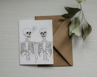 Skeleton card | Etsy