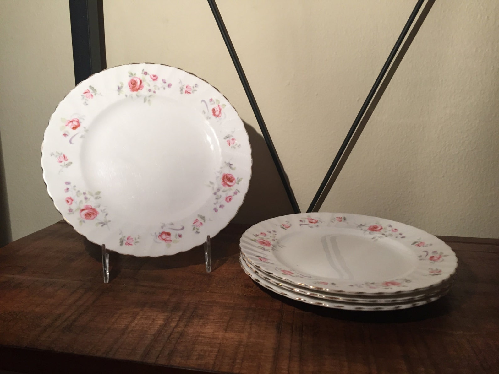 Vintage Royal Adderley Fine Bone China Bouquet Pattern Set of Salad ...