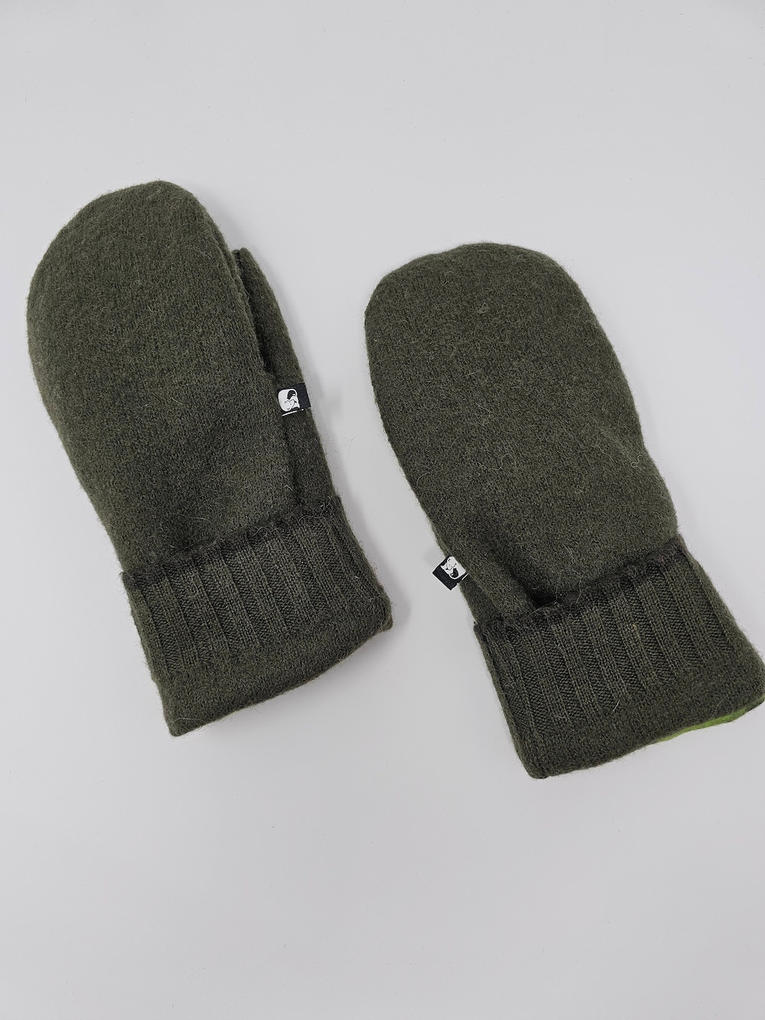 Green. Wool Mittens. Made From Recycled Sweaters. - Etsy