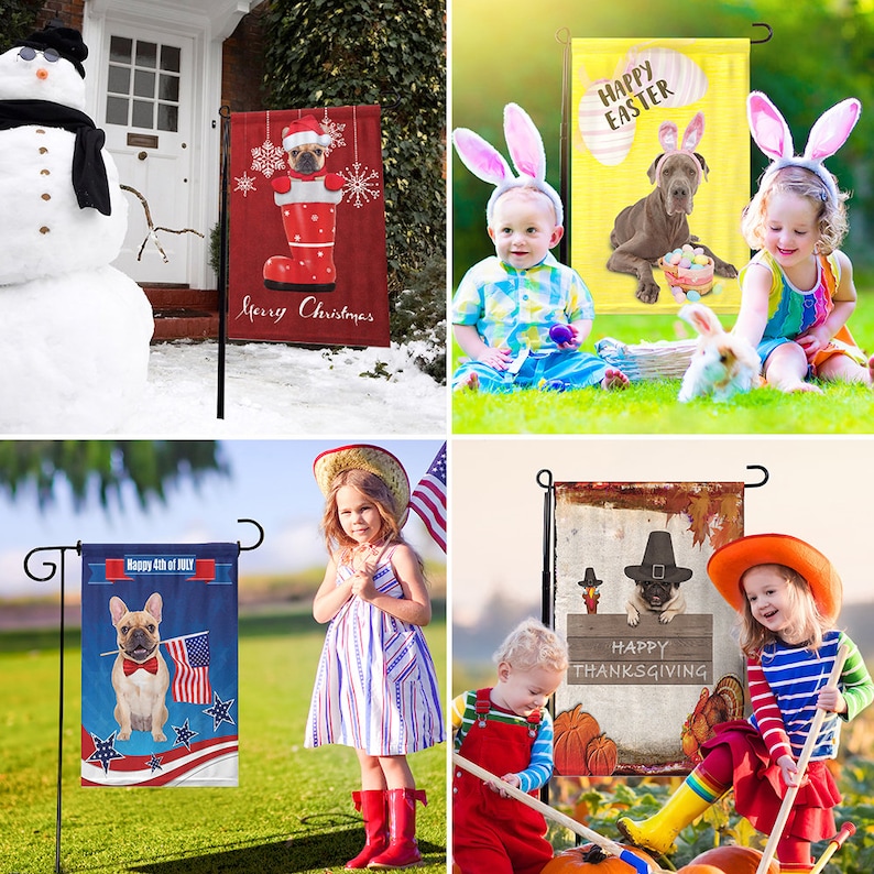 Seasonal Outdoor Dog Garden Flag Set 13 Double-sided Flags for Every ...