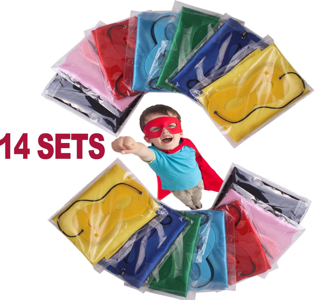 Child Super Hero Costume, Cape and Mask Set for Kids, Birthday Party ...