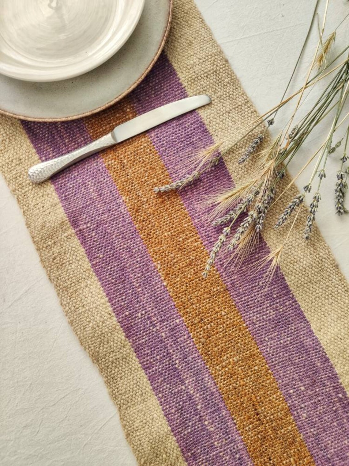 Wool Tape 30cm Table Runner Hand-knitted Loom Boho - Etsy Ireland