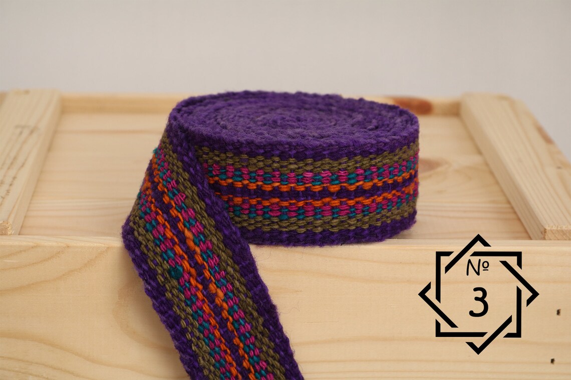 Knitted Wool Ribbon by Hand Lace Trims Trimmings Geometric Pattern ...