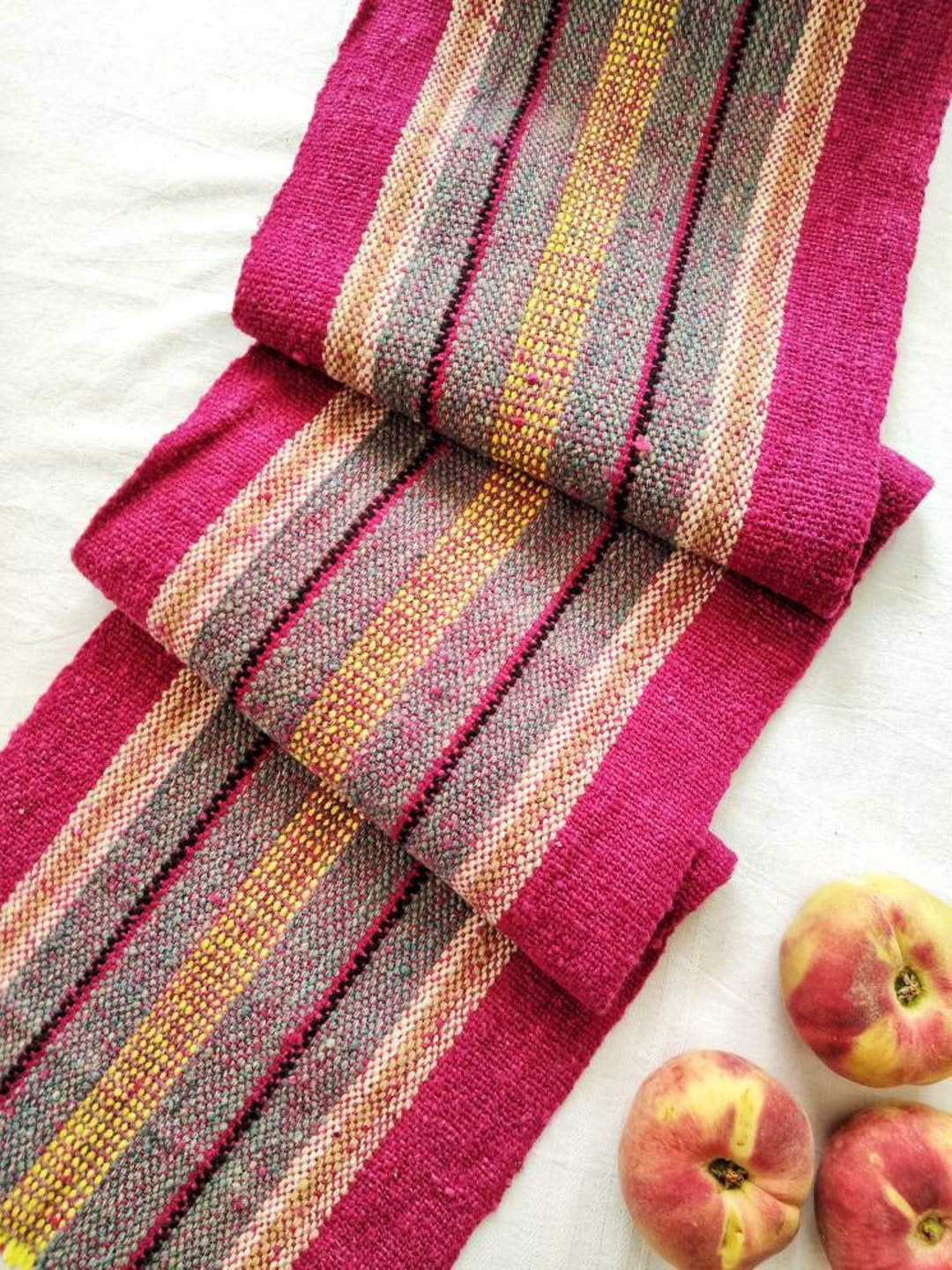 Wool Tape 30cm Table Runner Hand-knitted Loom Boho Design Decor - Etsy