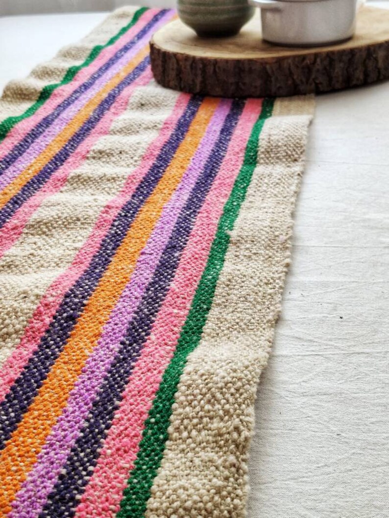 Wool Tape 30cm Table Runner Hand-knitted Loom Boho Design Decor - Etsy
