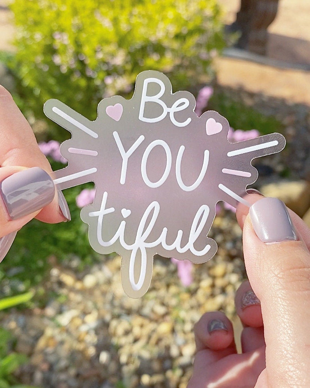 Beyoutiful CLEAR Sticker | Self Love Sticker | Positivity Sticker ...