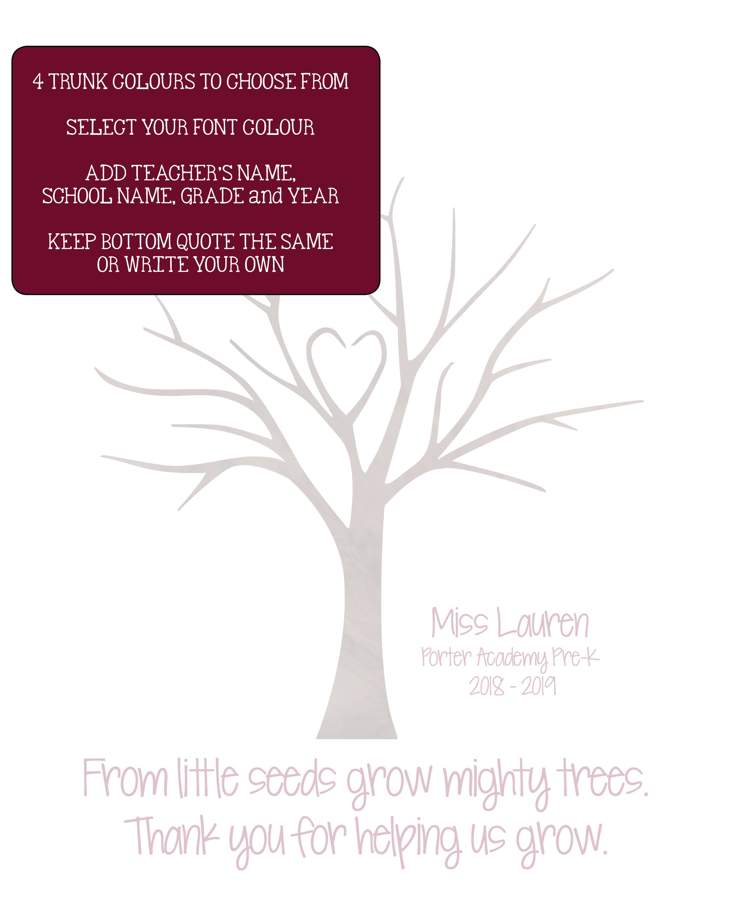Customizable Student Fingerprint Tree Printable Thumbprints Tree ...