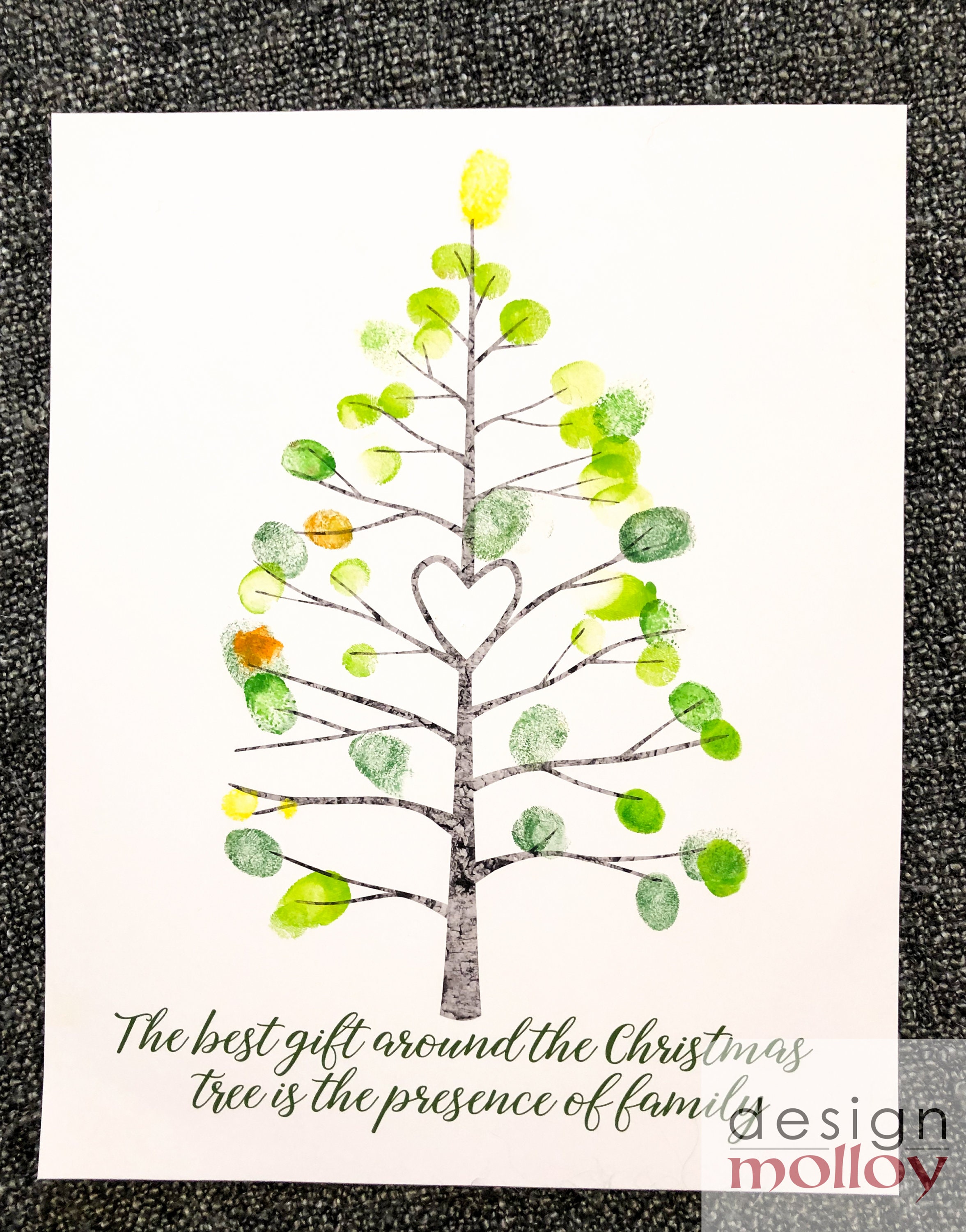 Christmas Fingerprint Tree - Thumbprints Tree - Holiday Fingerprint ...
