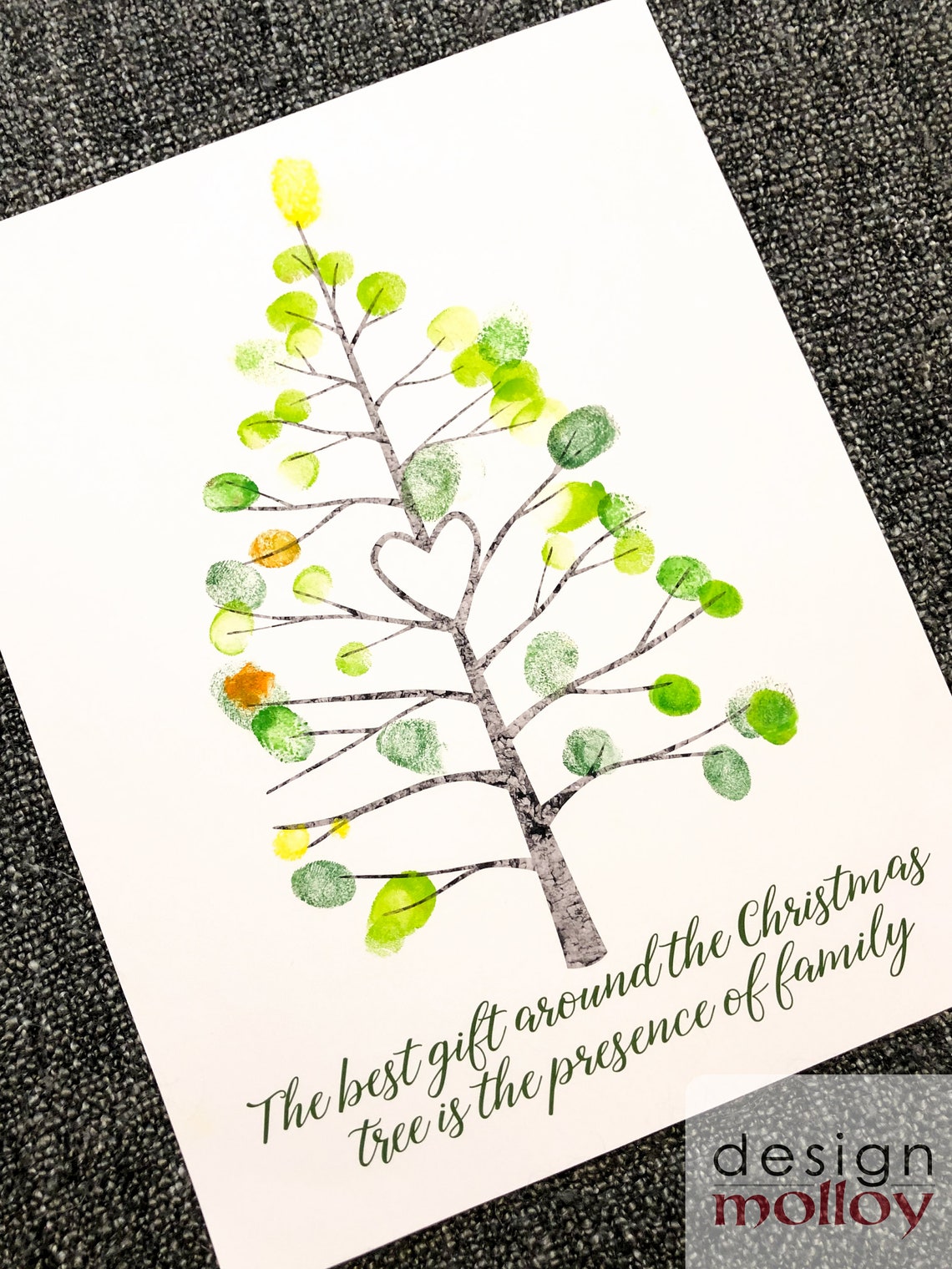 Christmas Fingerprint Tree - Thumbprints Tree - Holiday Fingerprint ...