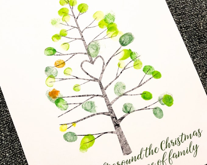 Framed Woodland Fingerprint Tree Canvas and Nursery Wall Décor ...