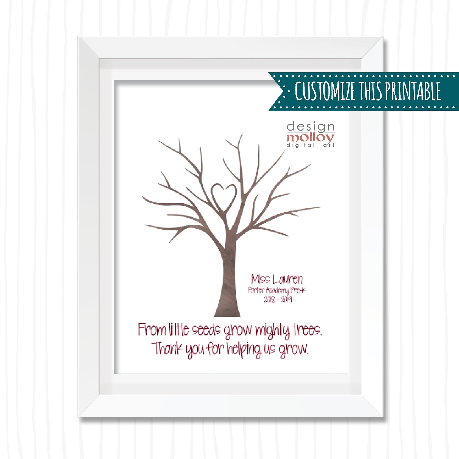 Customizable Student Fingerprint Tree Printable Thumbprints - Etsy