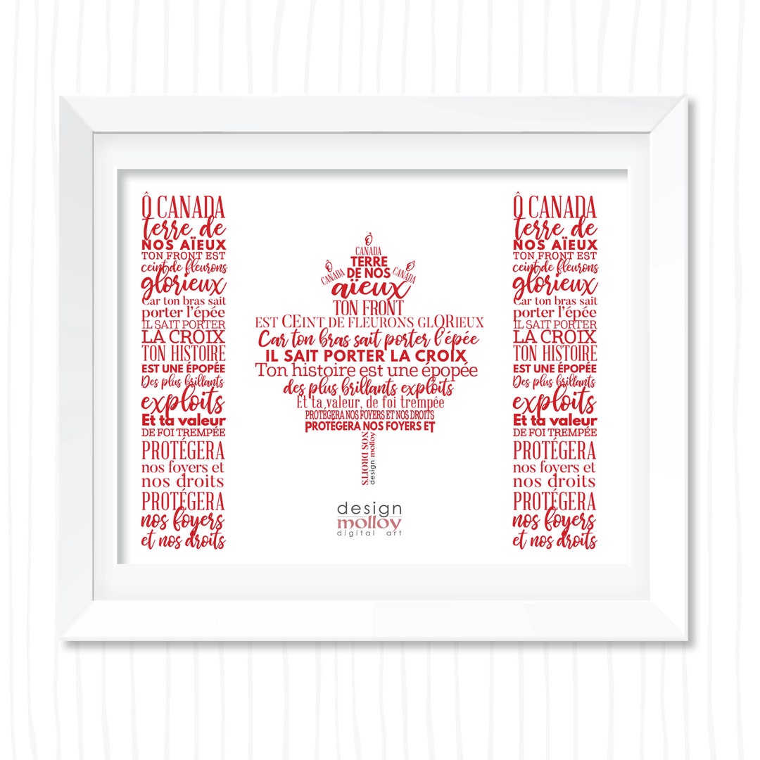 French Canada Flag, Flag Word Art Design, Typography, Canadian Artwork ...