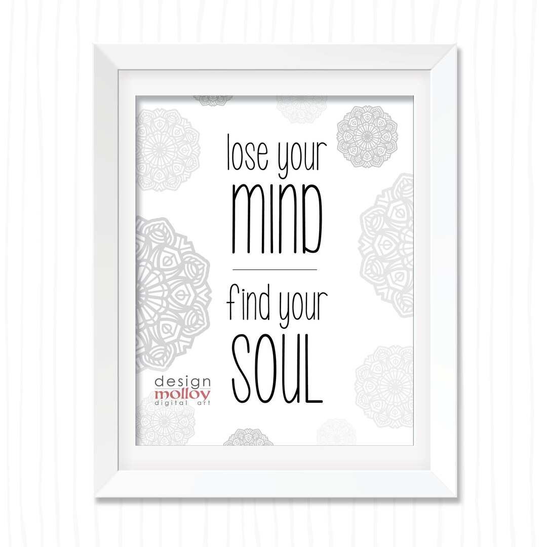 Words of Wisdom - Gift for Yogi - Printable Yoga Art - Lose Your Mind ...