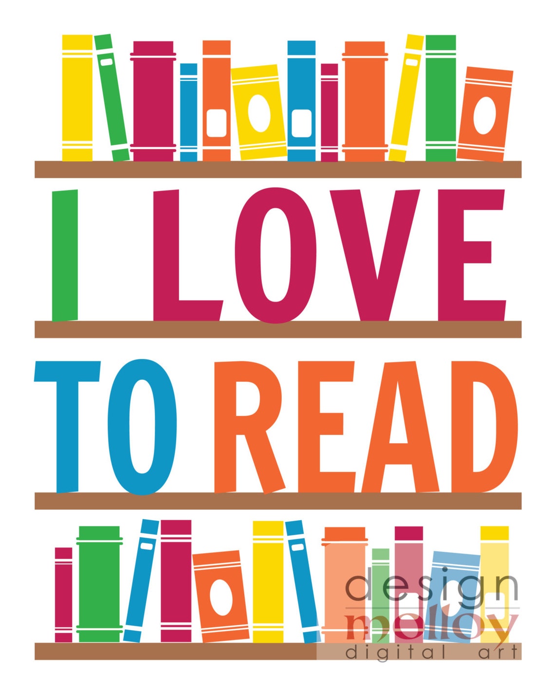 I Love to Read Poster - Library Decor, Bookstore Wall Art, Classroom ...