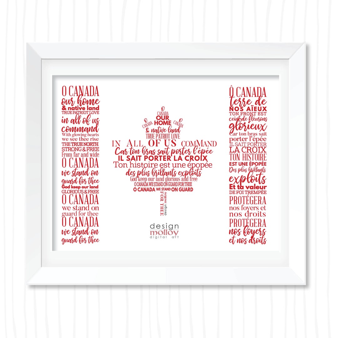 Bilingual Canada Flag, Flag Word Art Design, Typography, Canadian ...