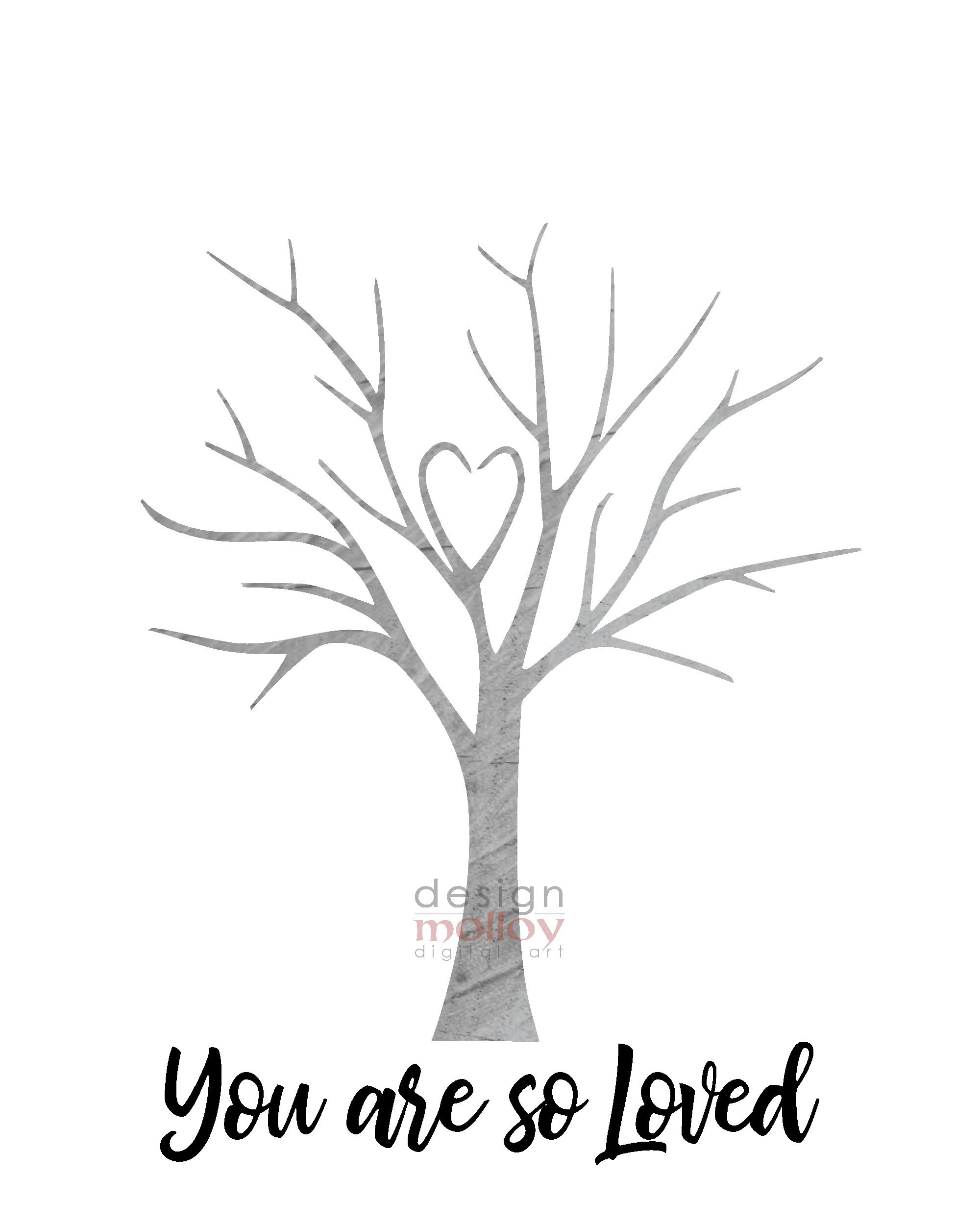 Thumbprint Tree Gender Reveal Party Shower Gift You Are so Loved ...