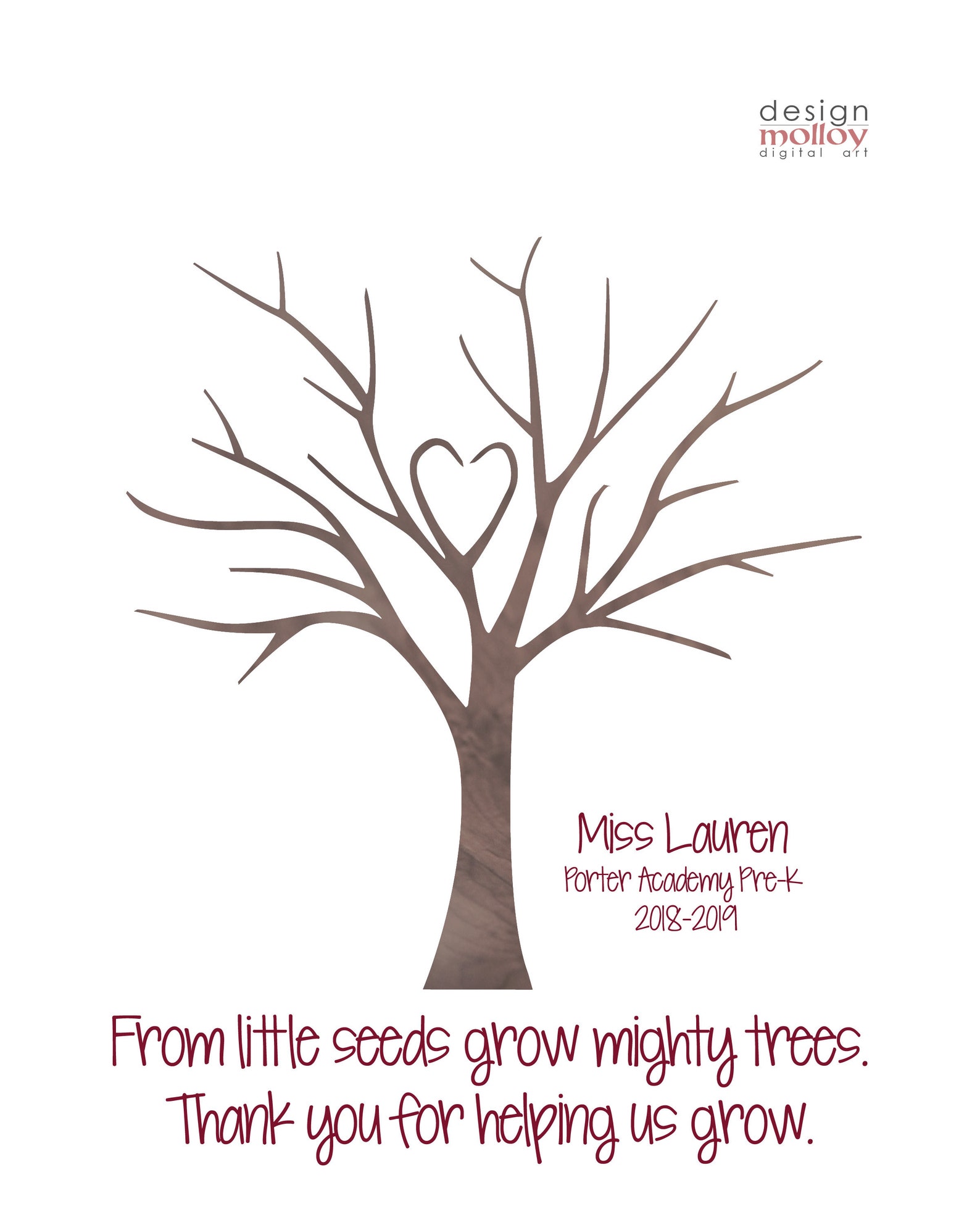 Customizable Student Fingerprint Tree Printable Thumbprints - Etsy
