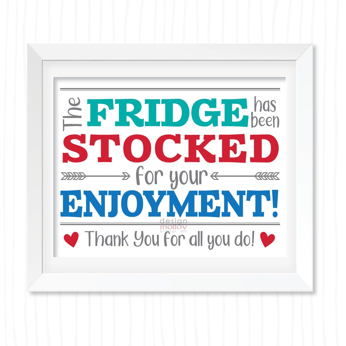 Thank You Sign Stocked Fridge Printable Staff Appreciation Refreshments ...