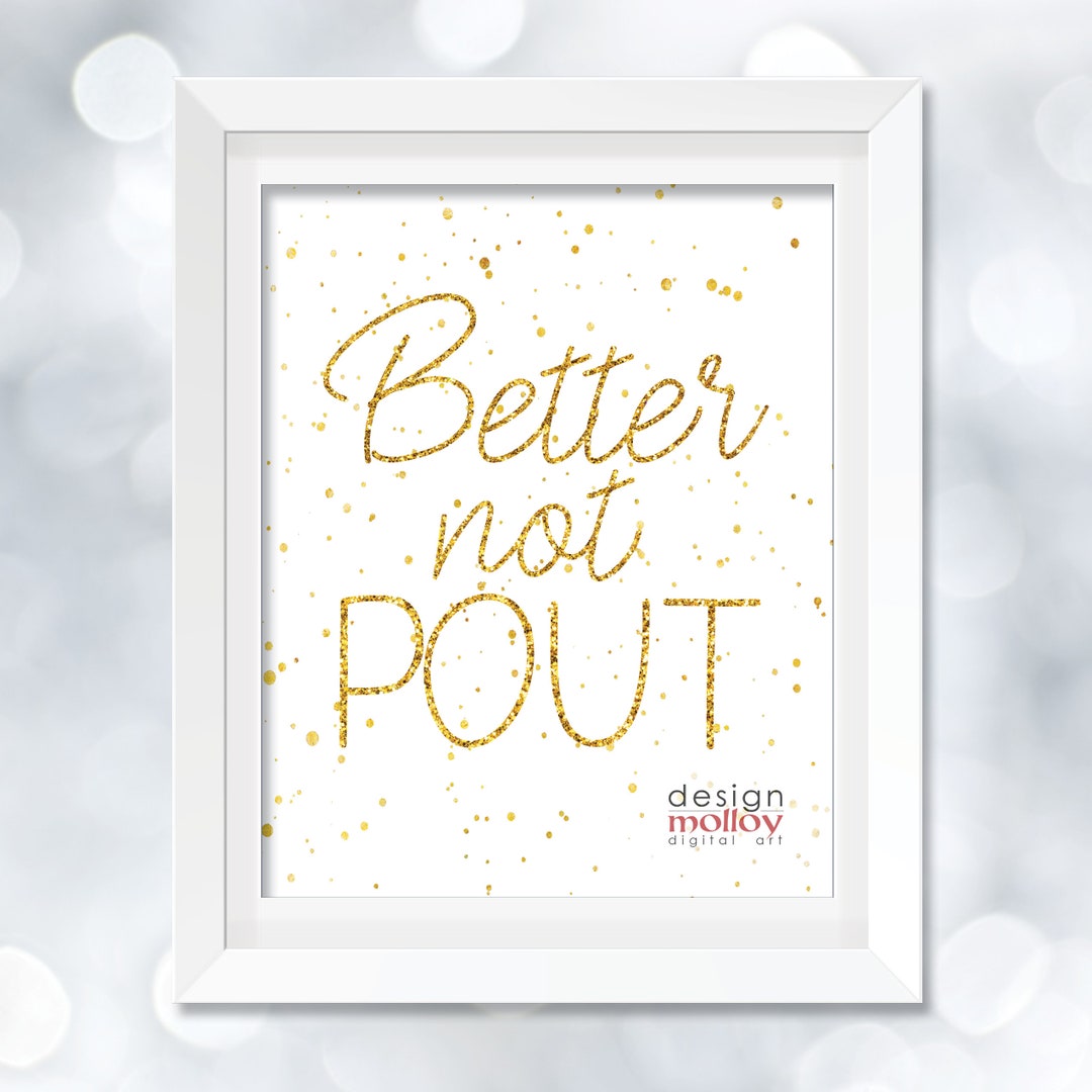 Better Not Pout Printable Christmas Decor, Christmas Lyrics, Holiday ...