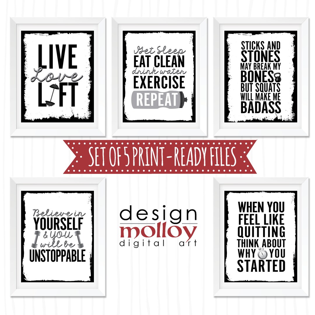 Exercise Printable - Fitness Wall Art - Fitness Printable - Health ...