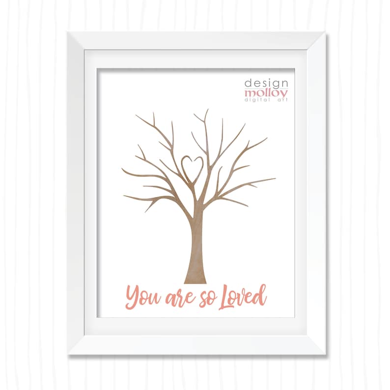 Thumbprint Tree Baby Shower Gift You Are so Loved Printable Guestbook ...