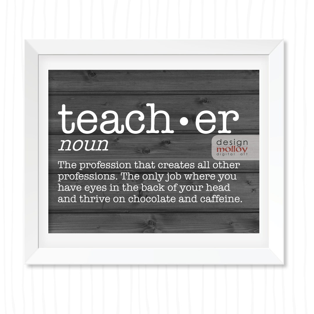 Funny Teacher Gift From Student Dictionary Art Teacher Printable Gift ...
