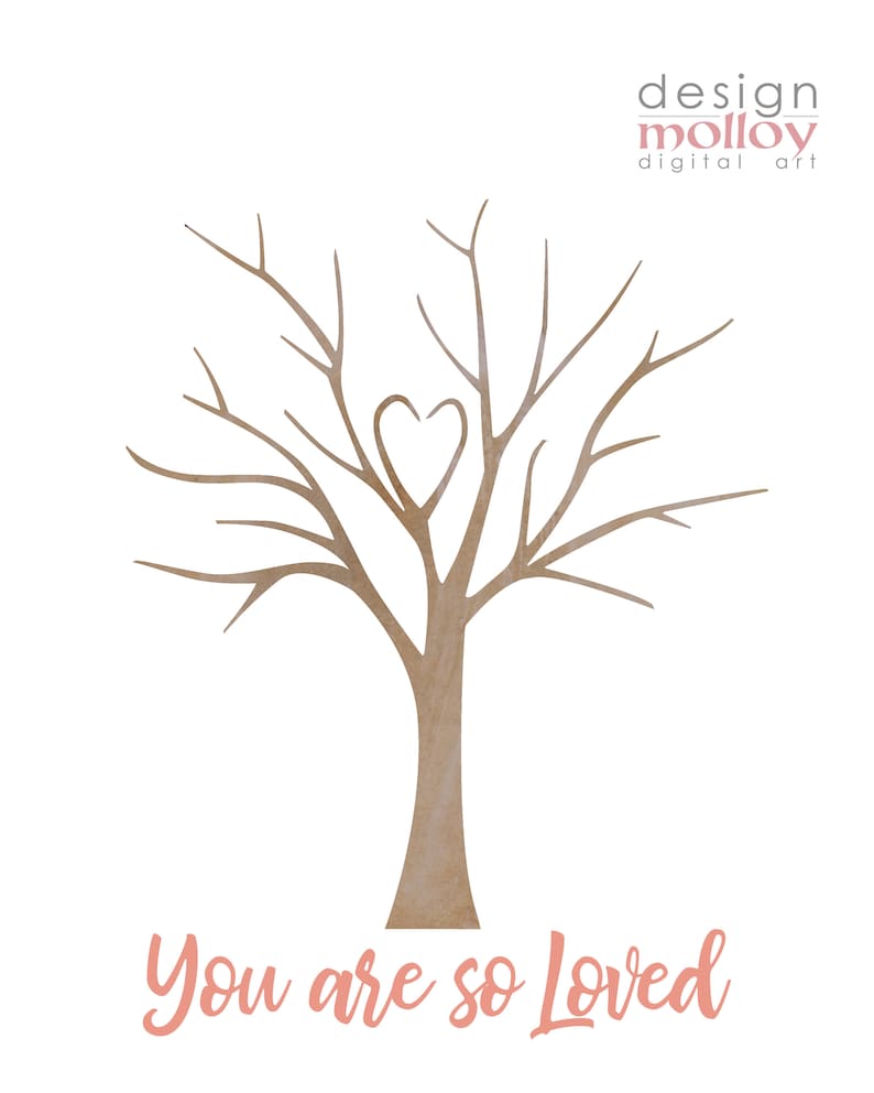 Thumbprint Tree Baby Shower Gift You Are so Loved Printable Guestbook ...