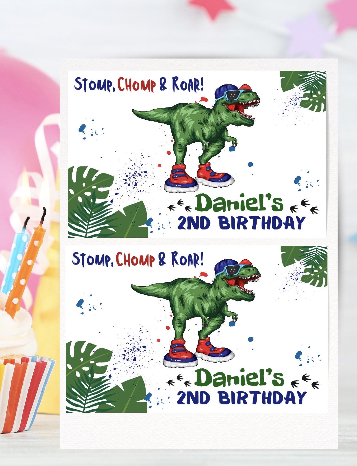Dinosaur Birthday Labels, Dinosaur Birthday Boxes Labels, Dinosaur ...