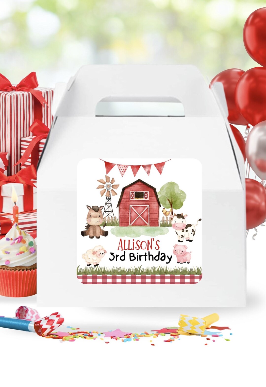 Farm Animals Favors Labels, Farm Thank You Labels, Farm Animals Favors ...