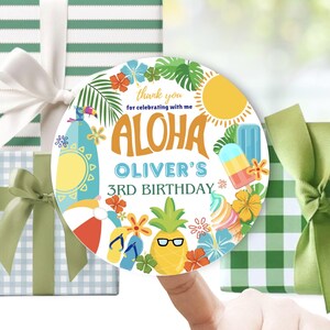 Pool Birthday Labels, Pool Party Favors Sticker, Beach Party Labels ...