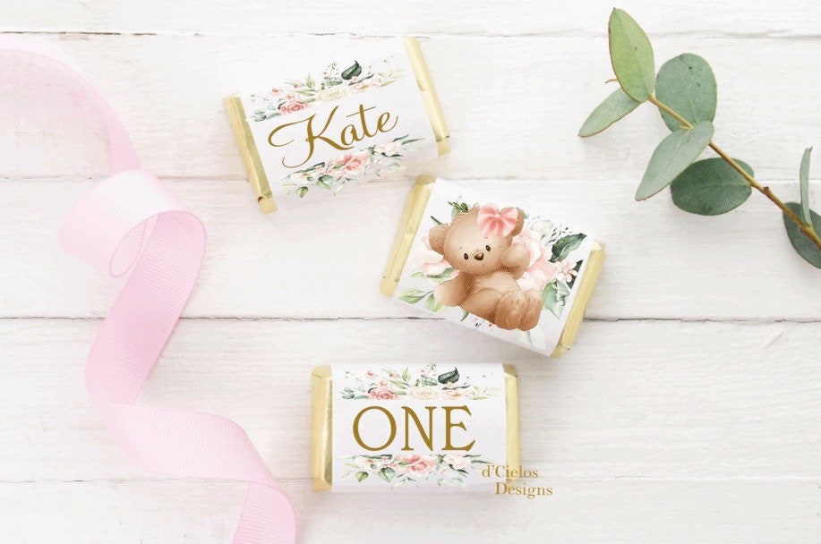 Teddy Bear Birthday Labels Teddy Bear Baby Shower Labels | Etsy