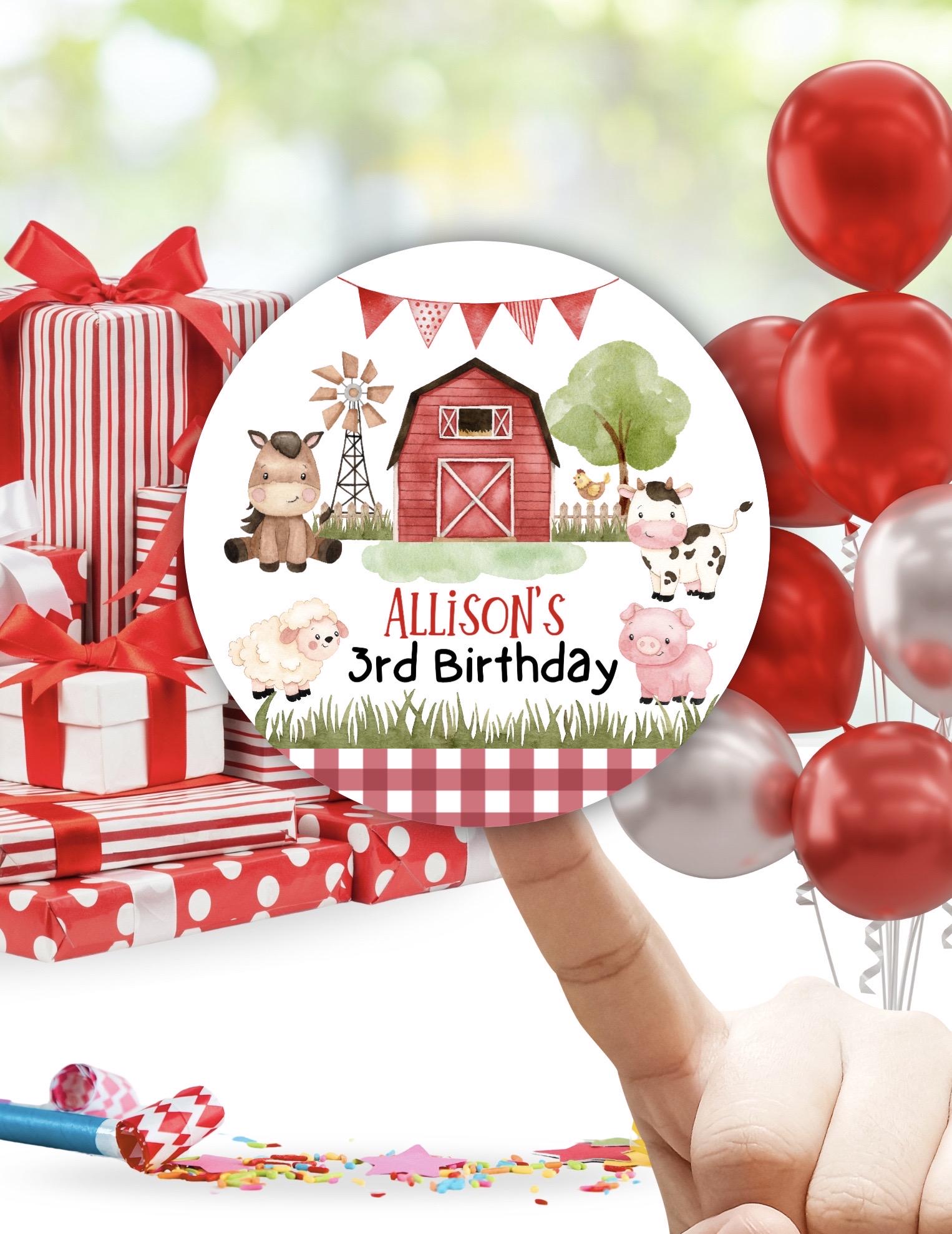 Farm Animals Favors Labels, Farm Thank You Labels, Farm Animals Labels ...