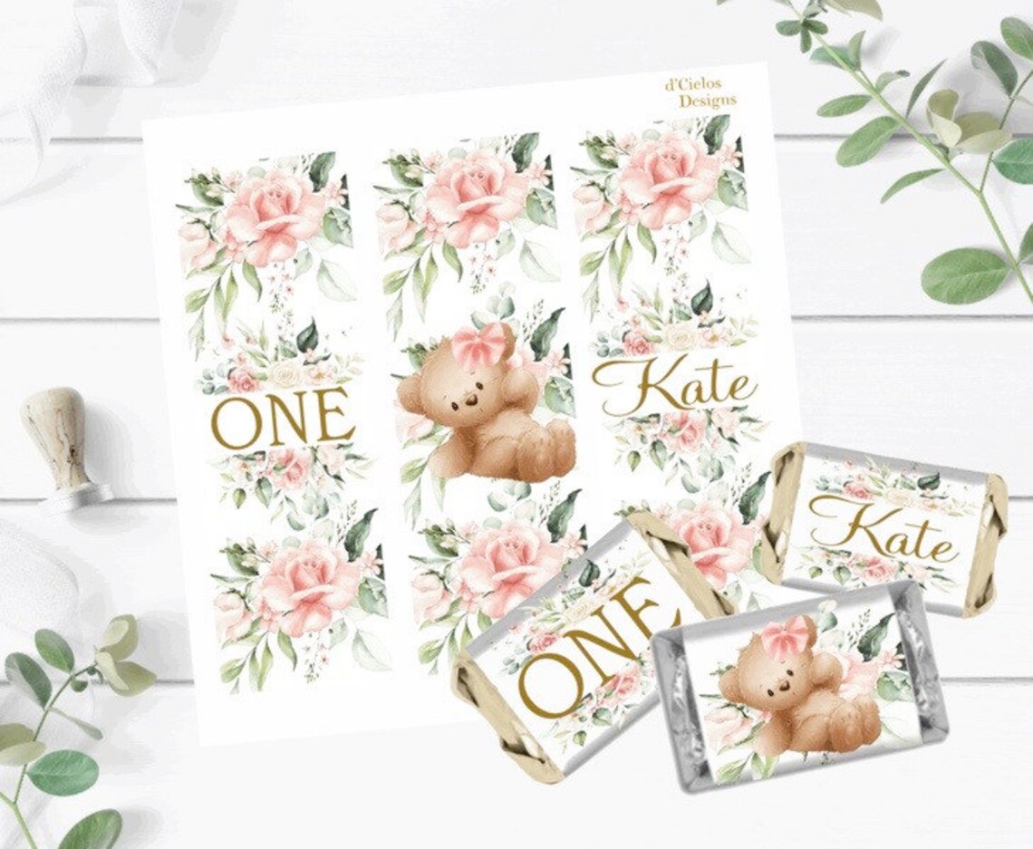 Teddy Bear Birthday Labels Teddy Bear Baby Shower Labels - Etsy