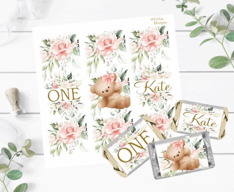 Teddy Bear Birthday Labels Teddy Bear Baby Shower Labels - Etsy
