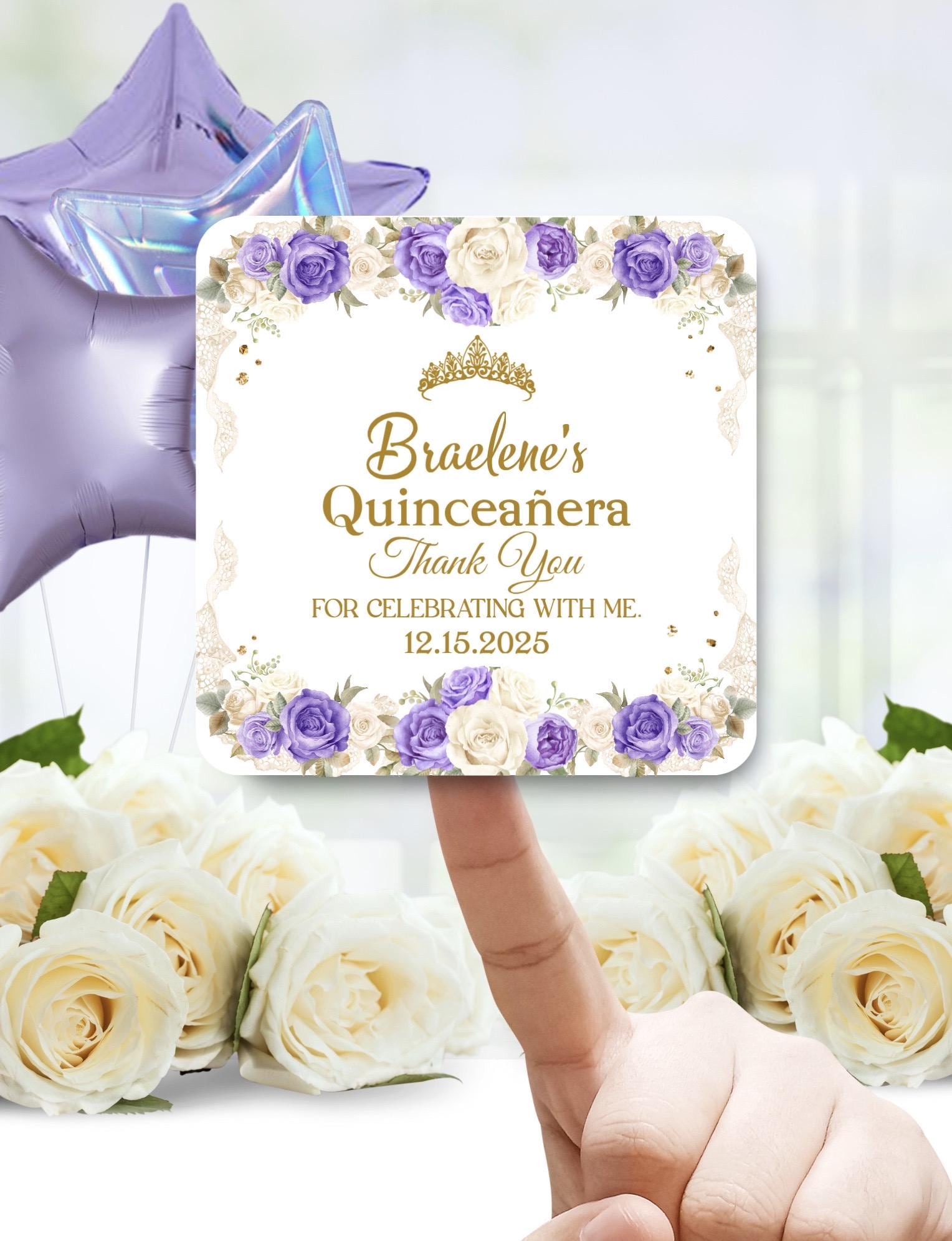 Quinceañera Labels, Quinceañera Sticker, Sweet 16 Favors Labels ...