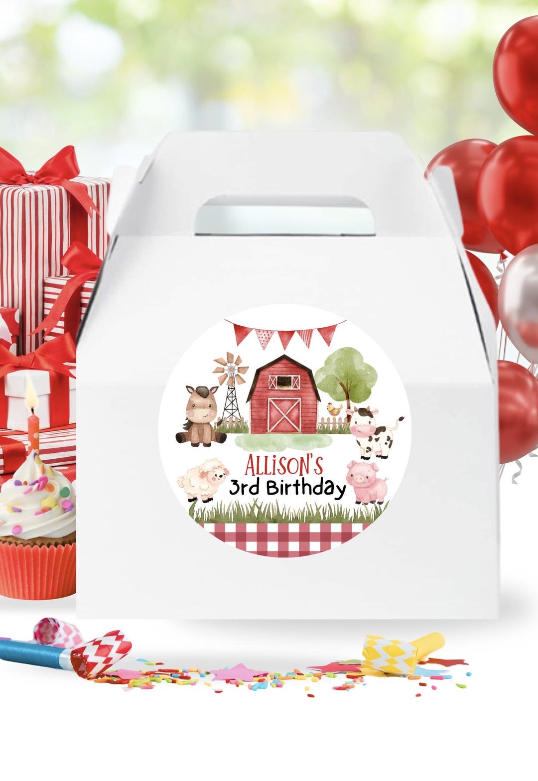 Farm Animals Favors Labels, Farm Thank You Labels, Farm Animals Labels ...