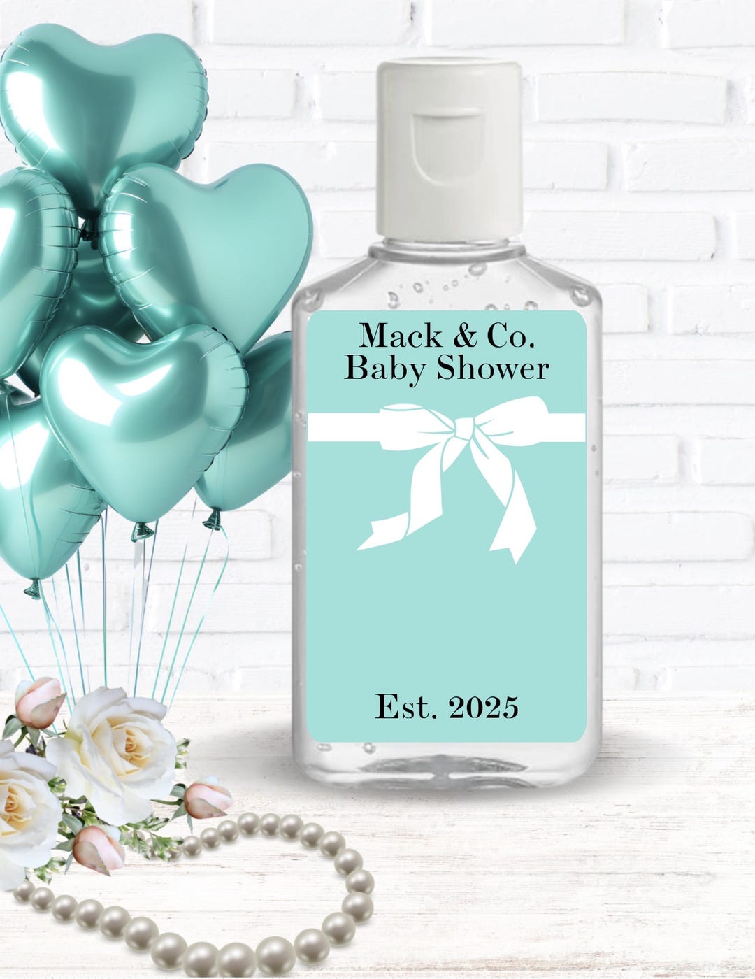 Tiffany Baby Shower Labels, Baby Shower Co. Labels, Teal Baby Shower ...