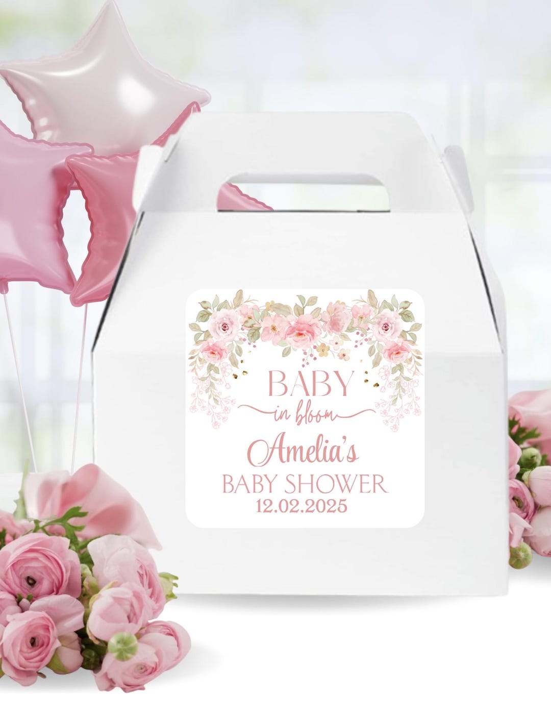 Baby in Bloom Baby Shower Labels, Baby in Bloom Baby Shower Favors ...