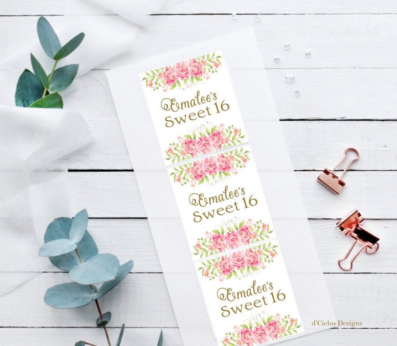 Quinceañera Labels Sweet 16 Labels Sweet 16 Favors Labels - Etsy