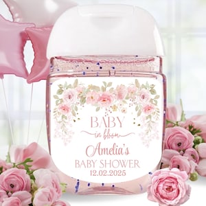 Baby in Bloom Baby Shower Labels, Baby in Bloom Baby Shower Sanitizer ...