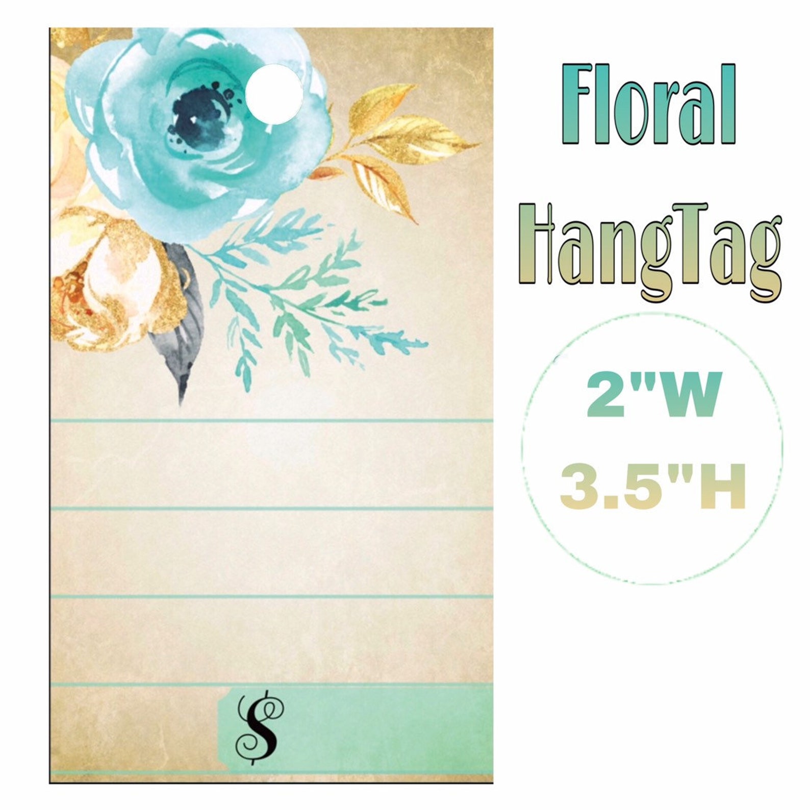 Floral Hang Tag Price Tag - Etsy