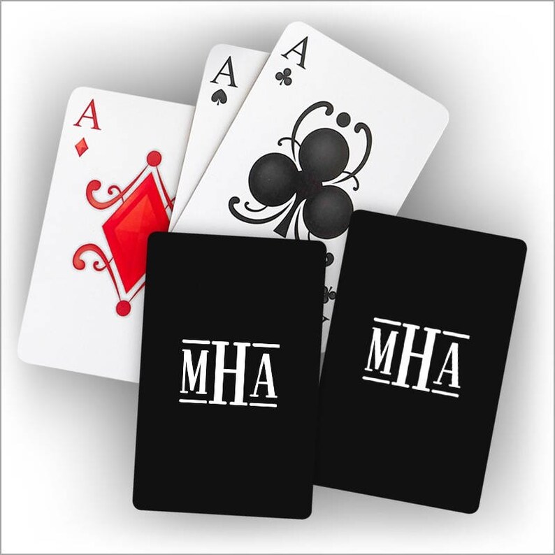 2 Decks Monogram Playing Cards Foil Stamped Monogram Cards | Etsy